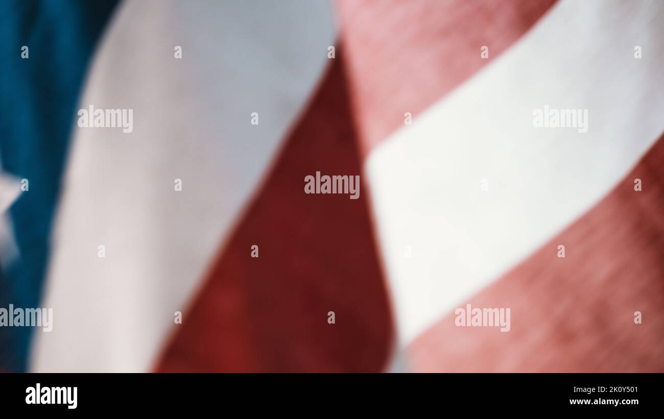 A close-up shot of the red and white stripes of the American flag Stock ...