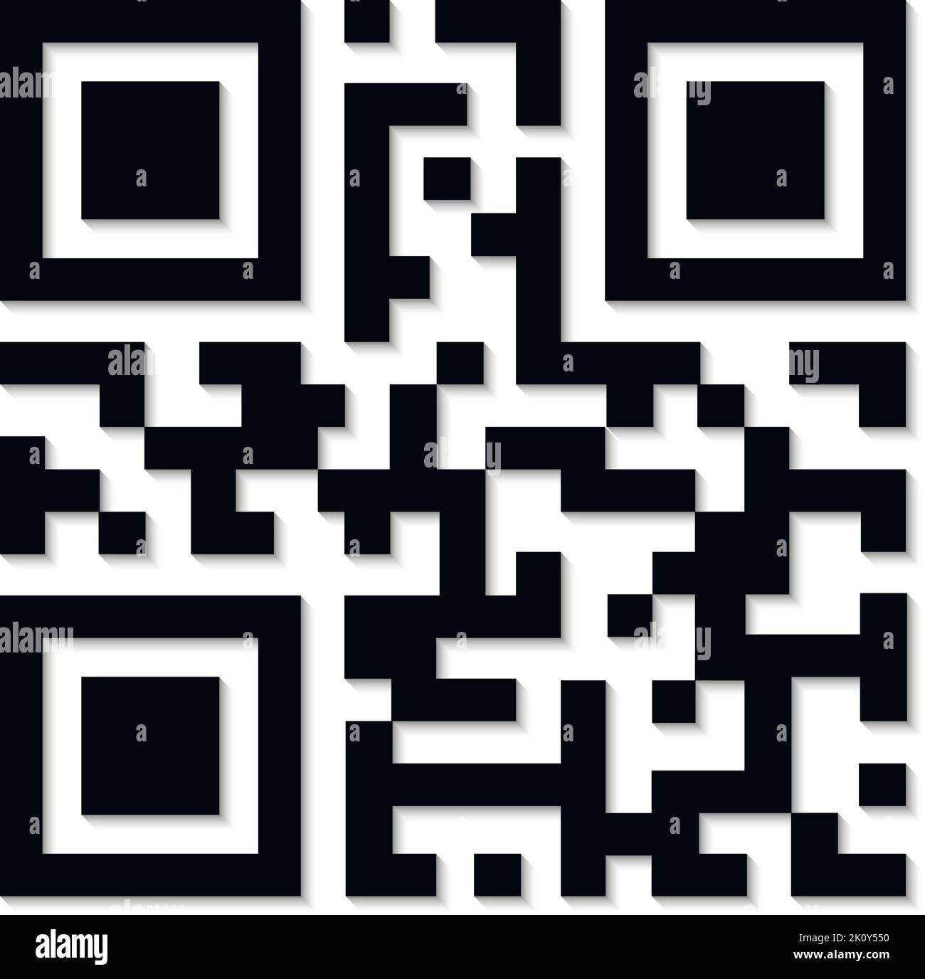 Vector qr code with shadow isolated on white background Stock Vector ...