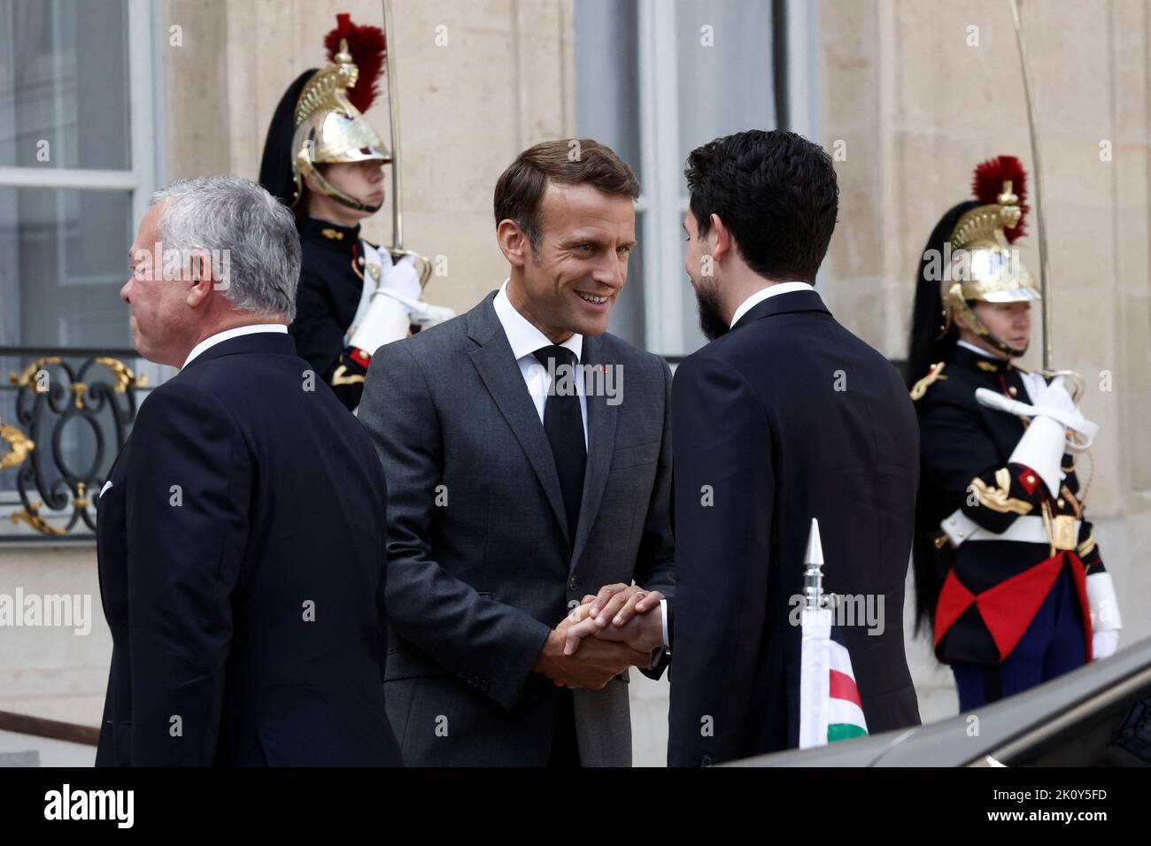 King abdullah ii macron hi-res stock photography and images - Alamy
