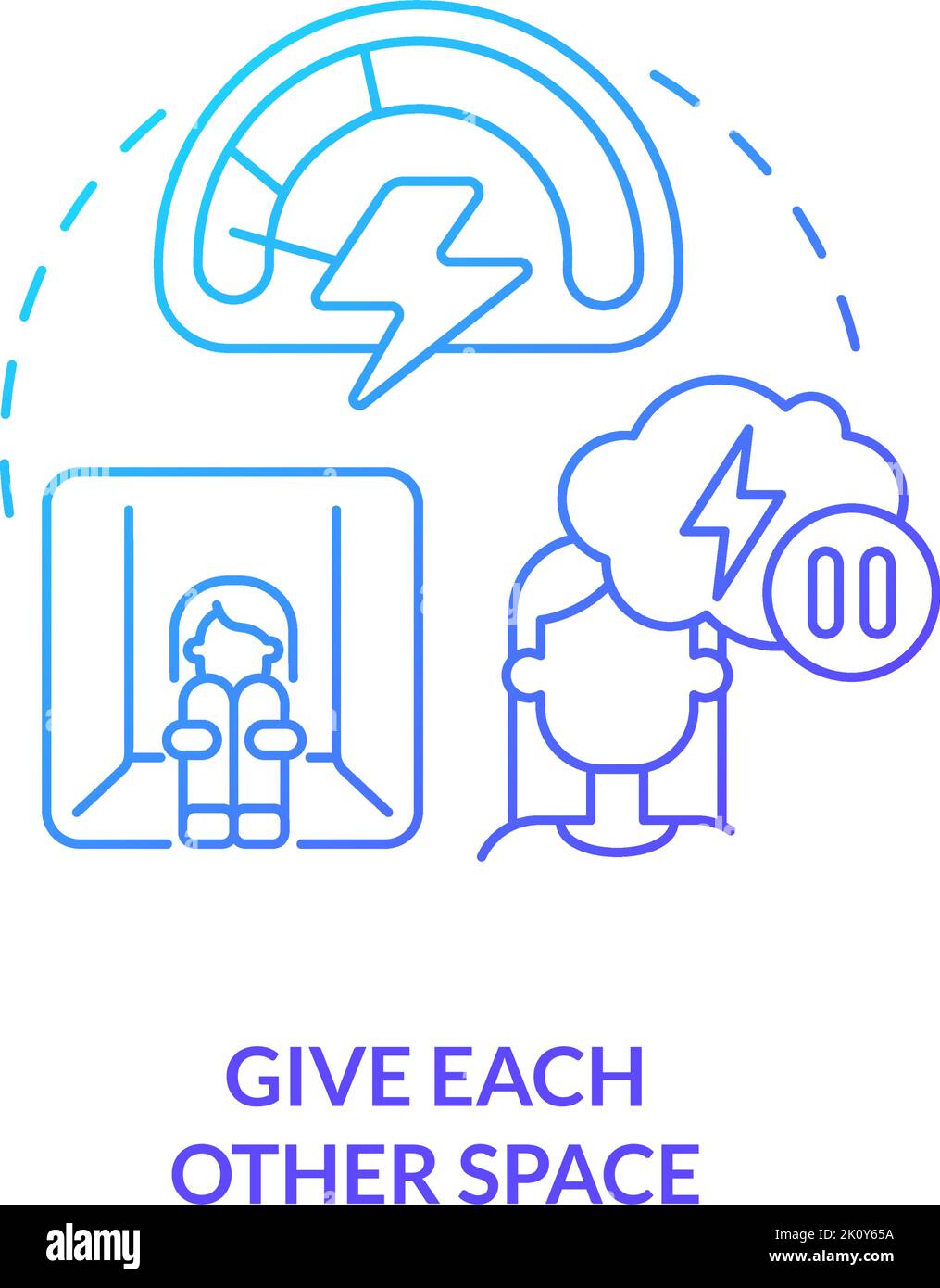 Give each other space blue gradient concept icon Stock Vector Image ...