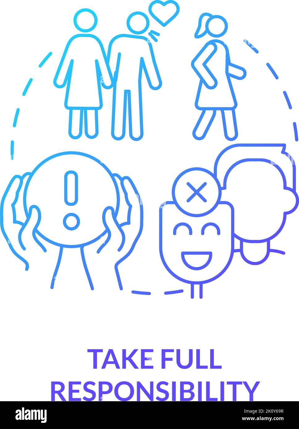 Take full responsibility blue gradient concept icon Stock Vector Image ... Take full responsibility blue gradient concept icon Stock Vector Image ...