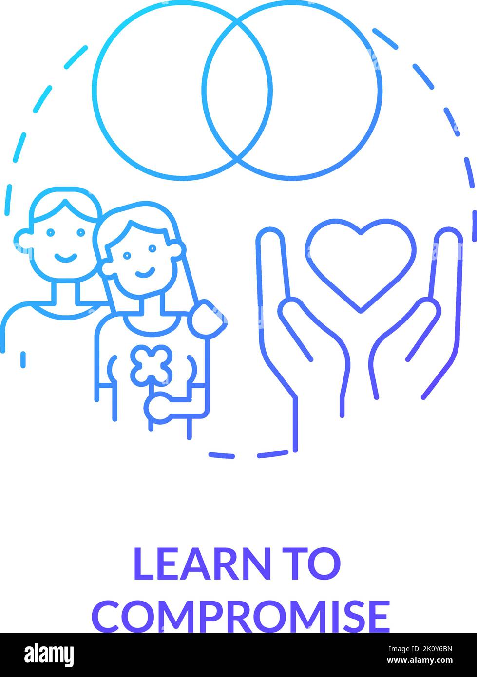 Learn to compromise blue gradient concept icon Stock Vector Image & Art ...