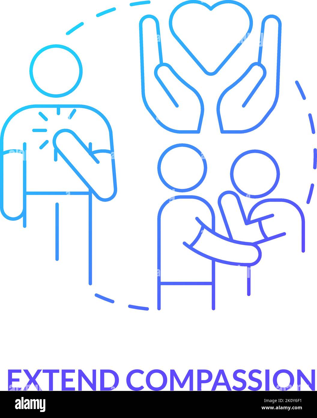 Extend compassion blue gradient concept icon Stock Vector Image & Art ...