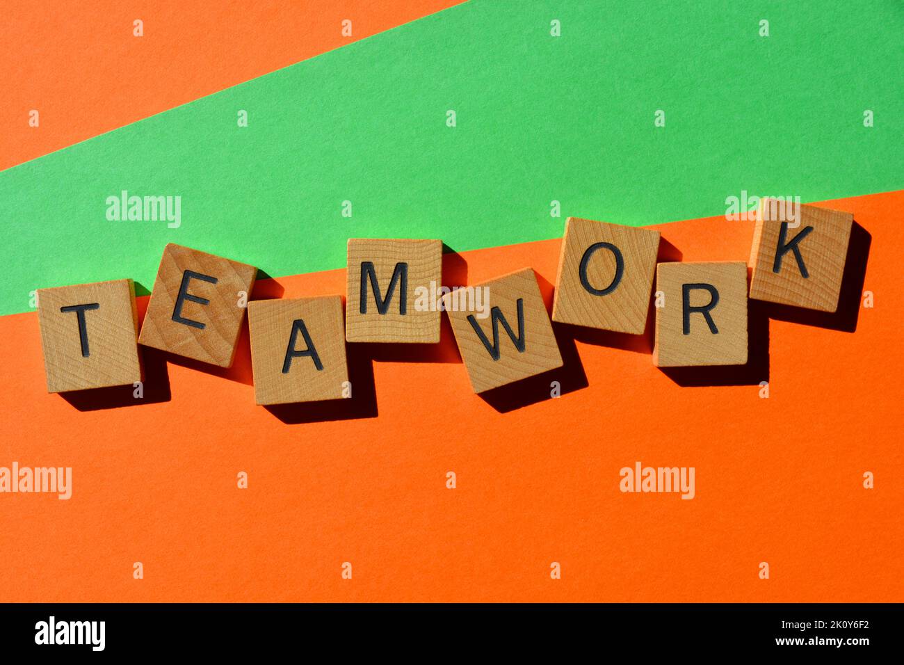Teamwork, word in wooden alphabet letters isolated on background Stock ...