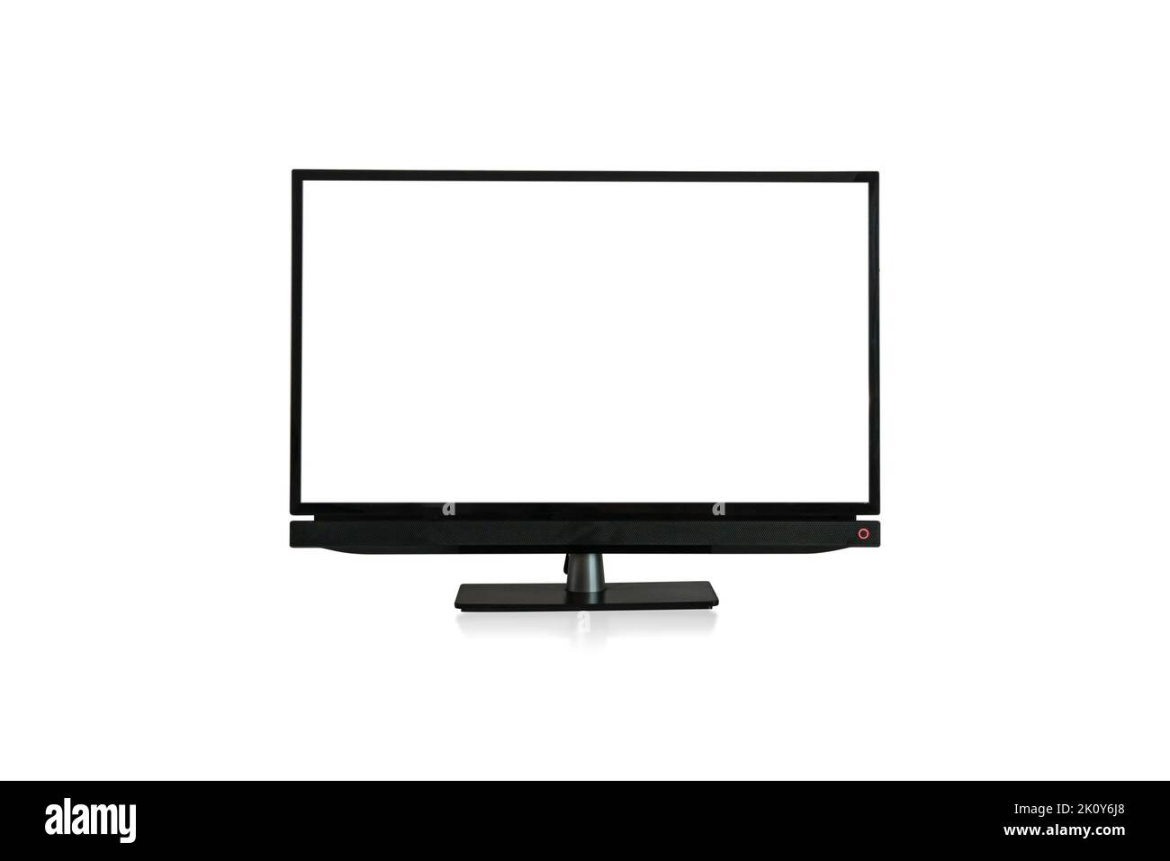 Smart TV with blank screen Isolated on white background included ...