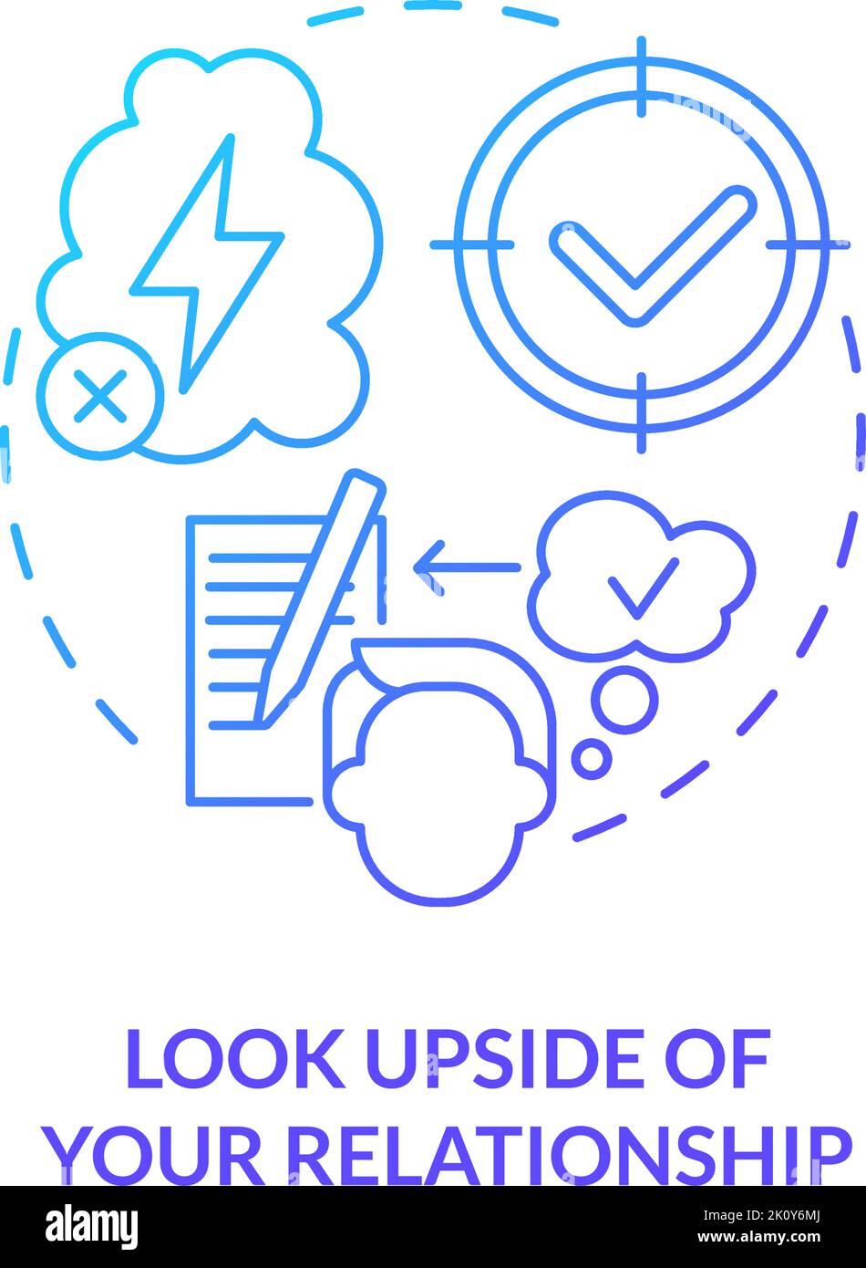 Look upside of relationship blue gradient concept icon Stock Vector ...