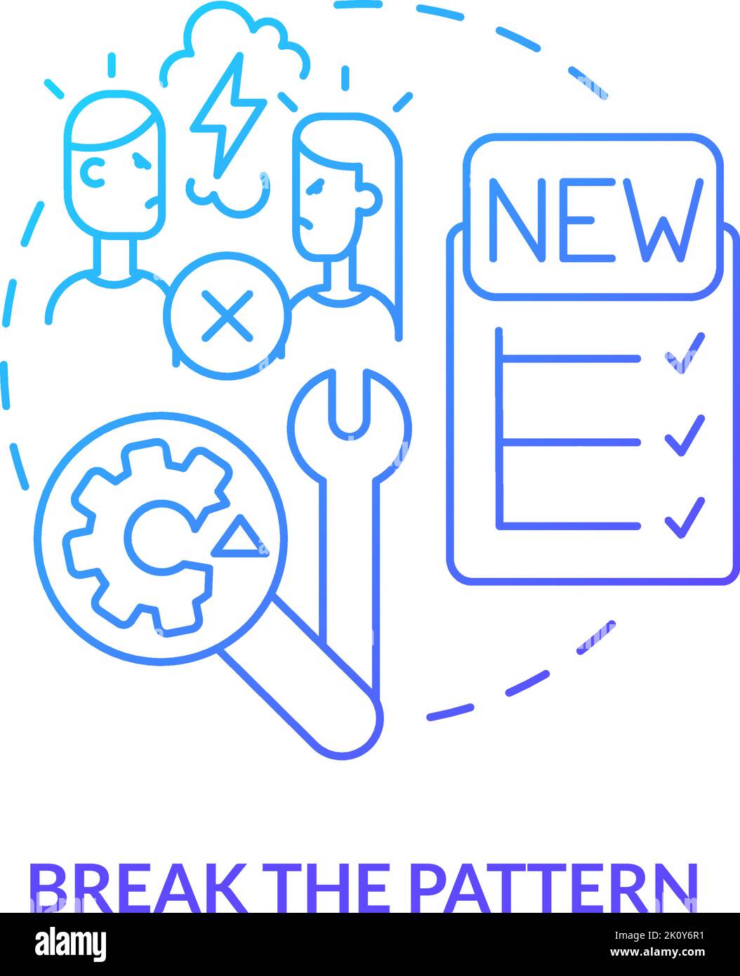 Break pattern blue gradient concept icon Stock Vector Image & Art - Alamy