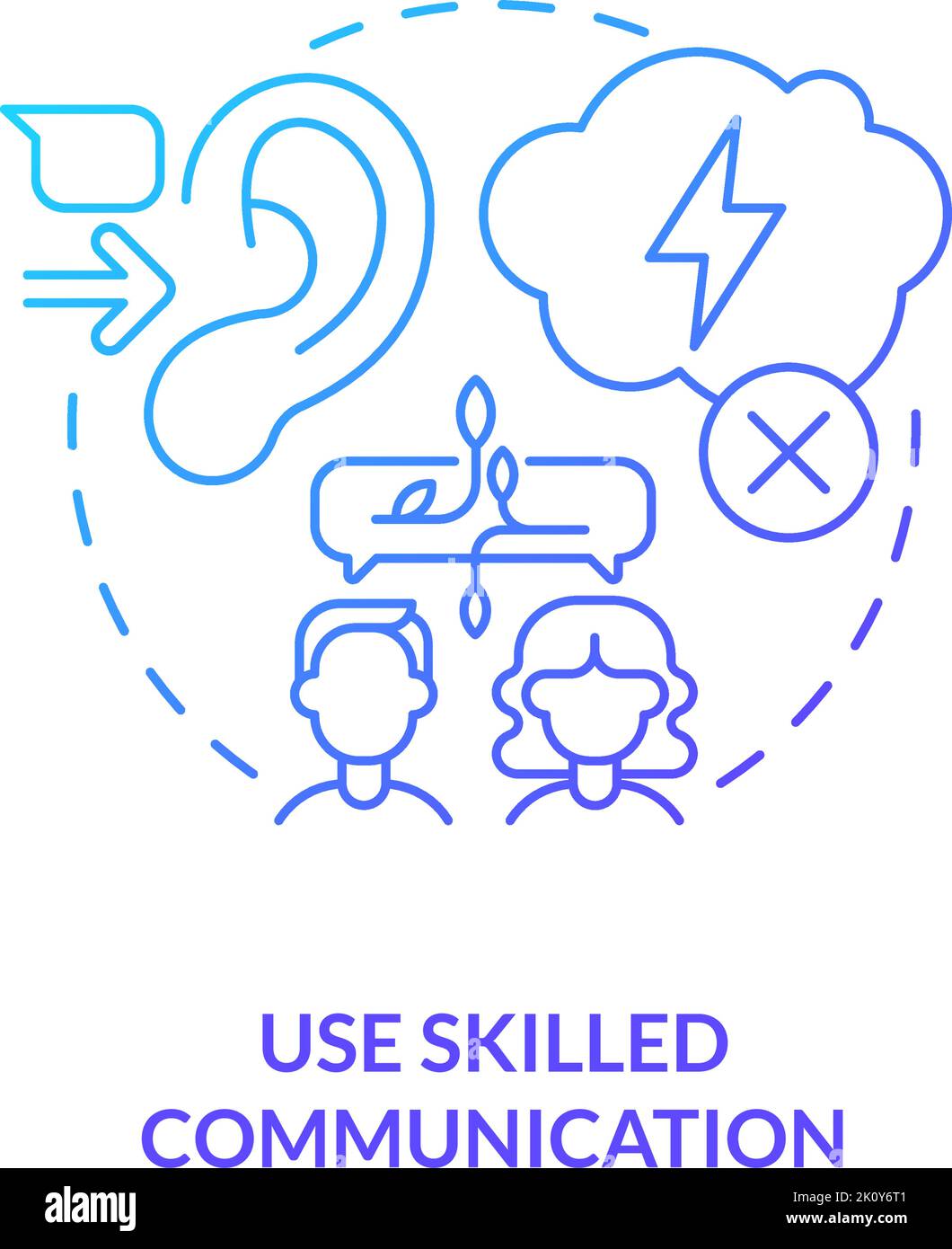 Use skilled communication blue gradient concept icon Stock Vector Image ...