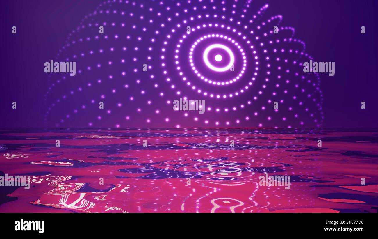 Music abstract sphere background with reflection in water. Music ...