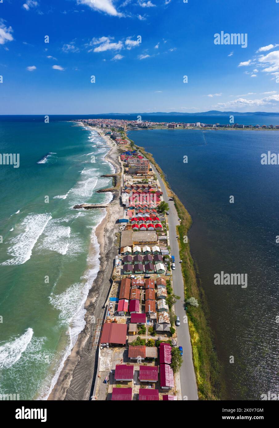 Aerial view to town Pomorie and the Pomorie salt lake Stock Photo - Alamy