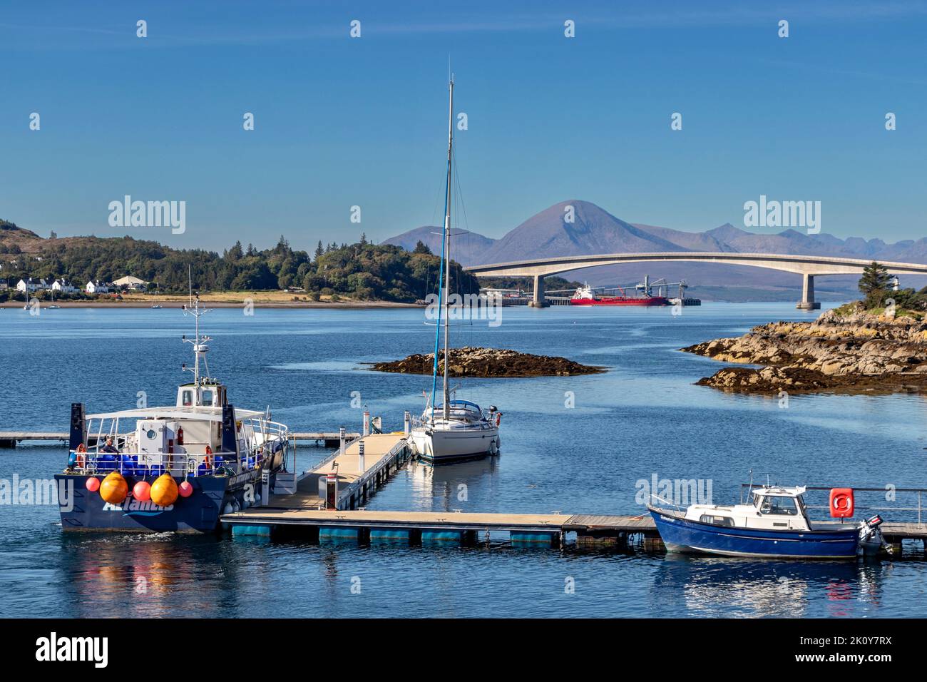 KYLE OF LOCHALSH SCOTLAND LATE SUMMER MOORED BOATS PART OF THE SKYE ...