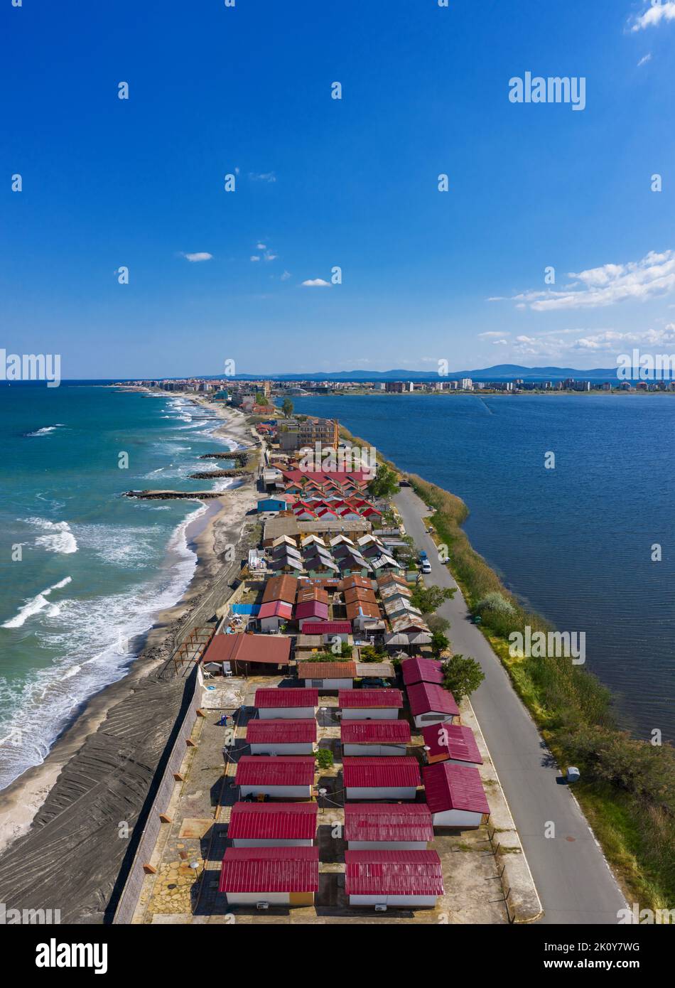 Aerial view to town Pomorie and the Pomorie salt lake Stock Photo - Alamy