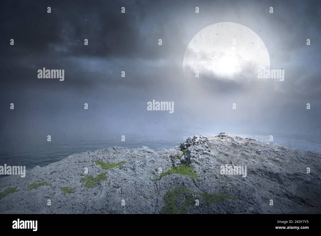 The full moon on the night Stock Photo - Alamy