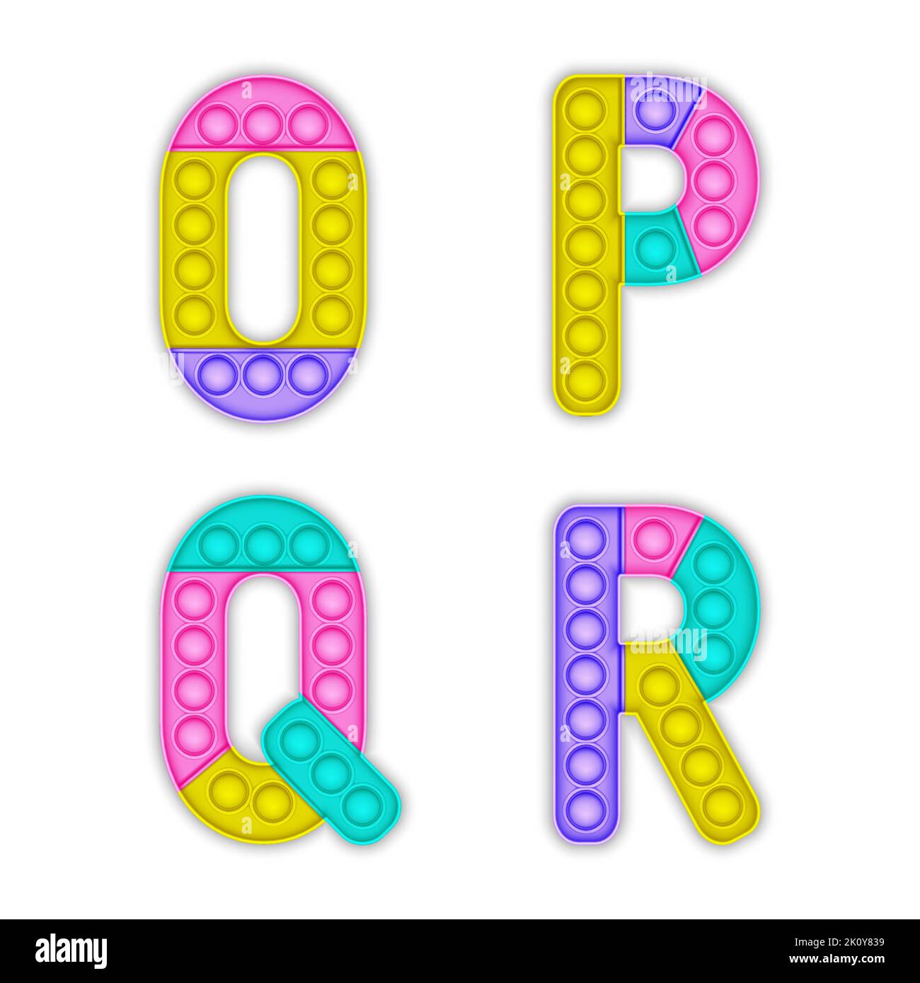 A set of realistic pop it toys in the form of an alphabet Stock Vector ...