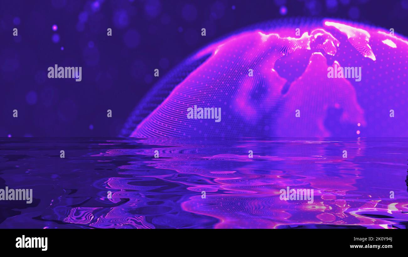 World globe metaverse earth map background. Futuristic technology ...