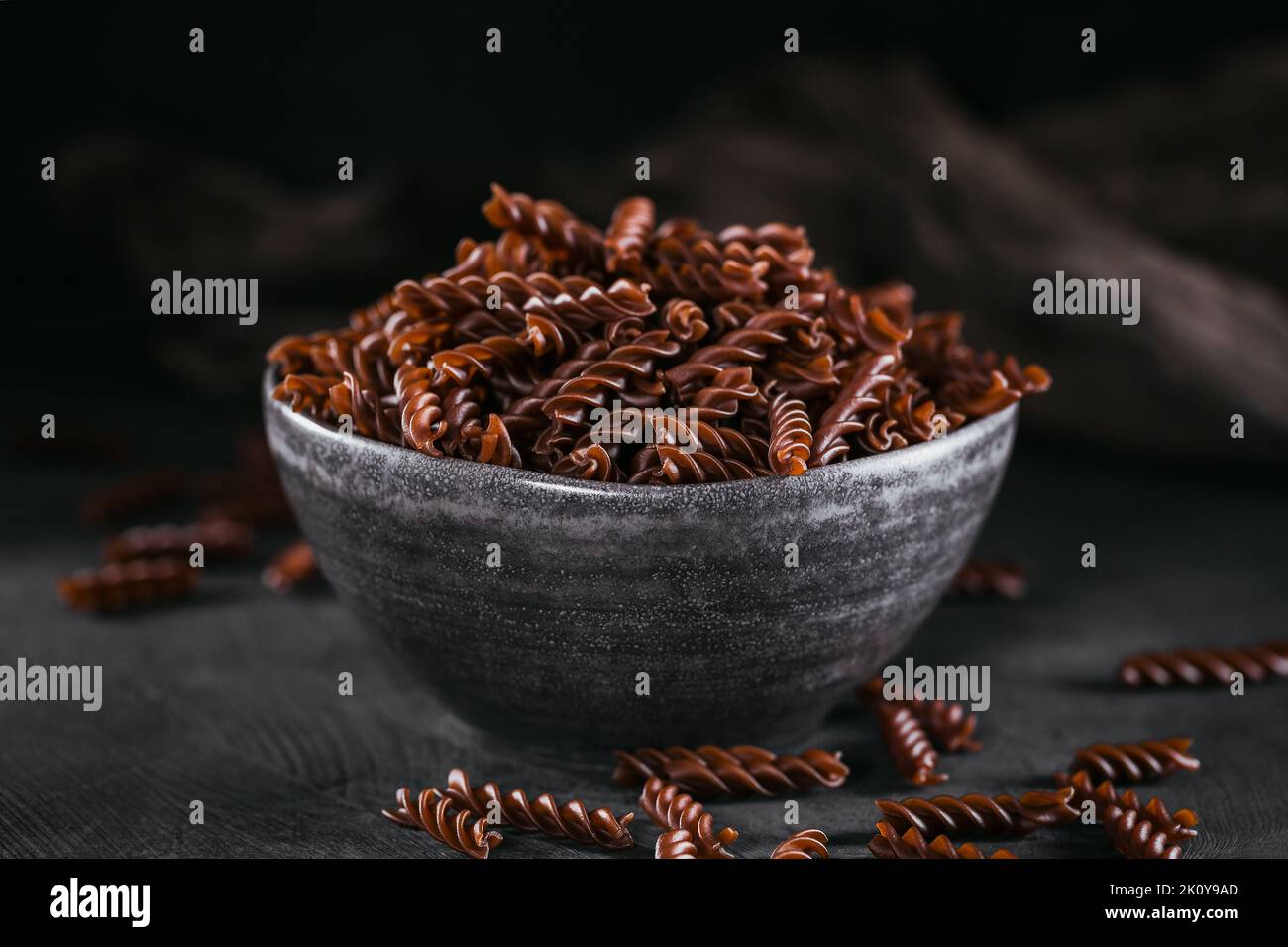 Brown raw buckwheat pasta hi-res stock photography and images - Alamy