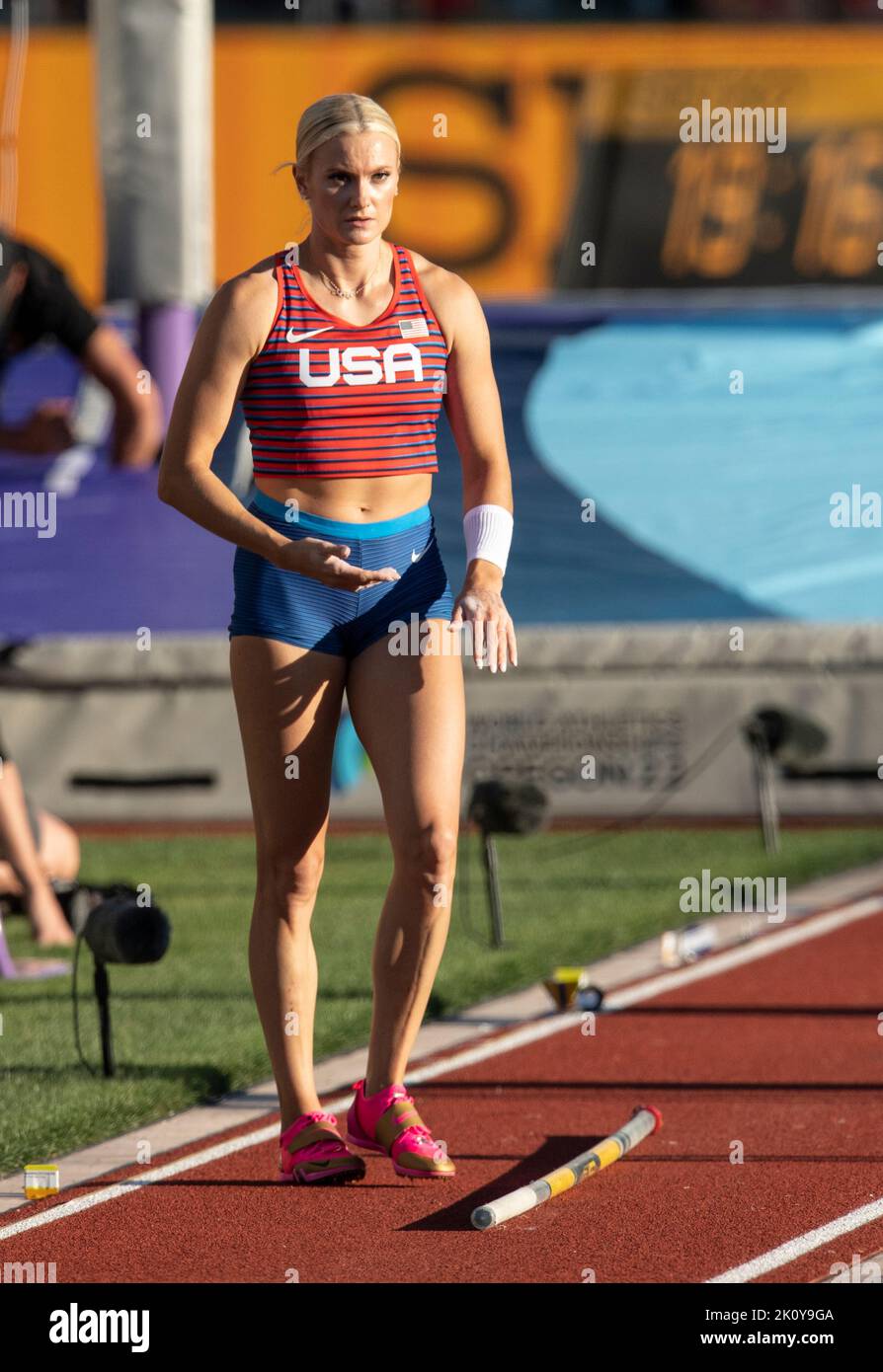 Katie Nageotte of the USA competing in the women’s pole vault final at ...
