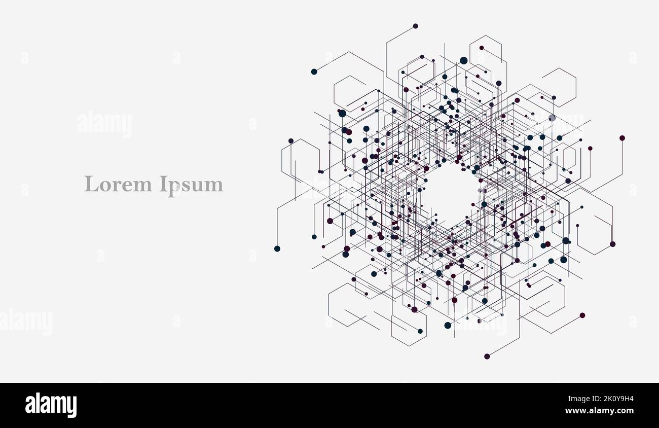 abstract black white hexagon, network image, geometric texture background, scientific technology ...