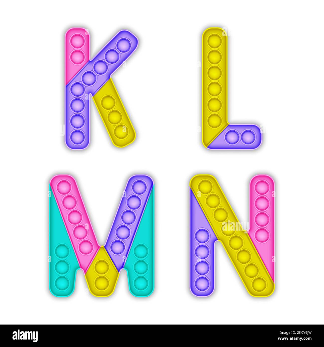 A set of realistic pop it toys in the form of an alphabet Stock Vector ...
