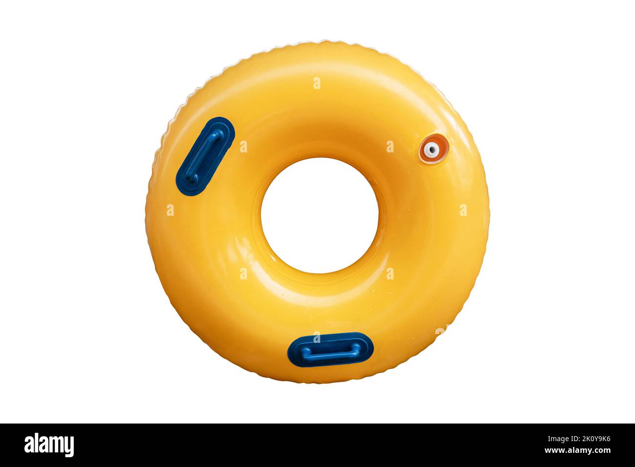 Yellow inflatable rings isolated on white background include clipping ...