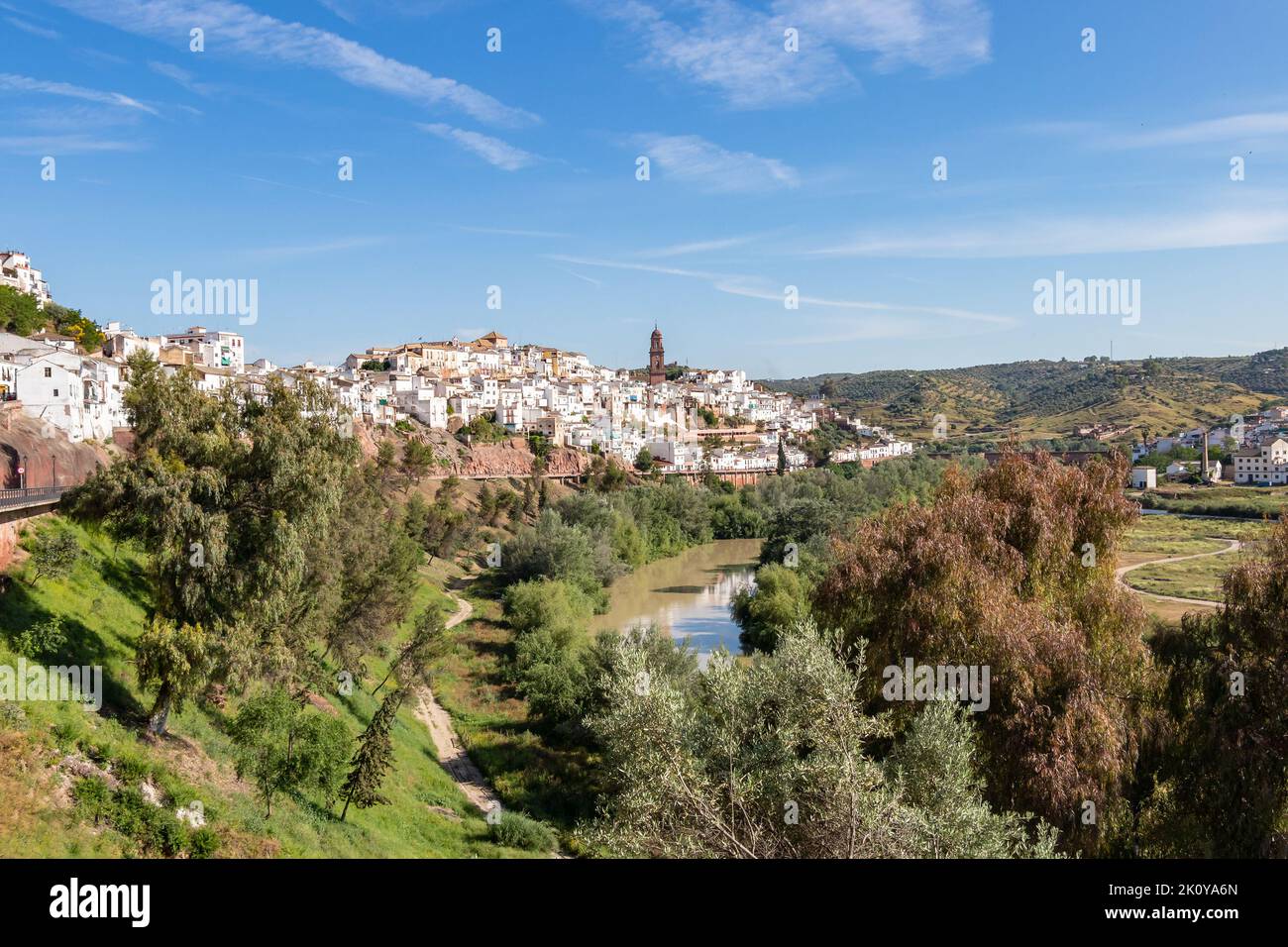 View of Montoro village, a city and municipality in the Cordoba ...