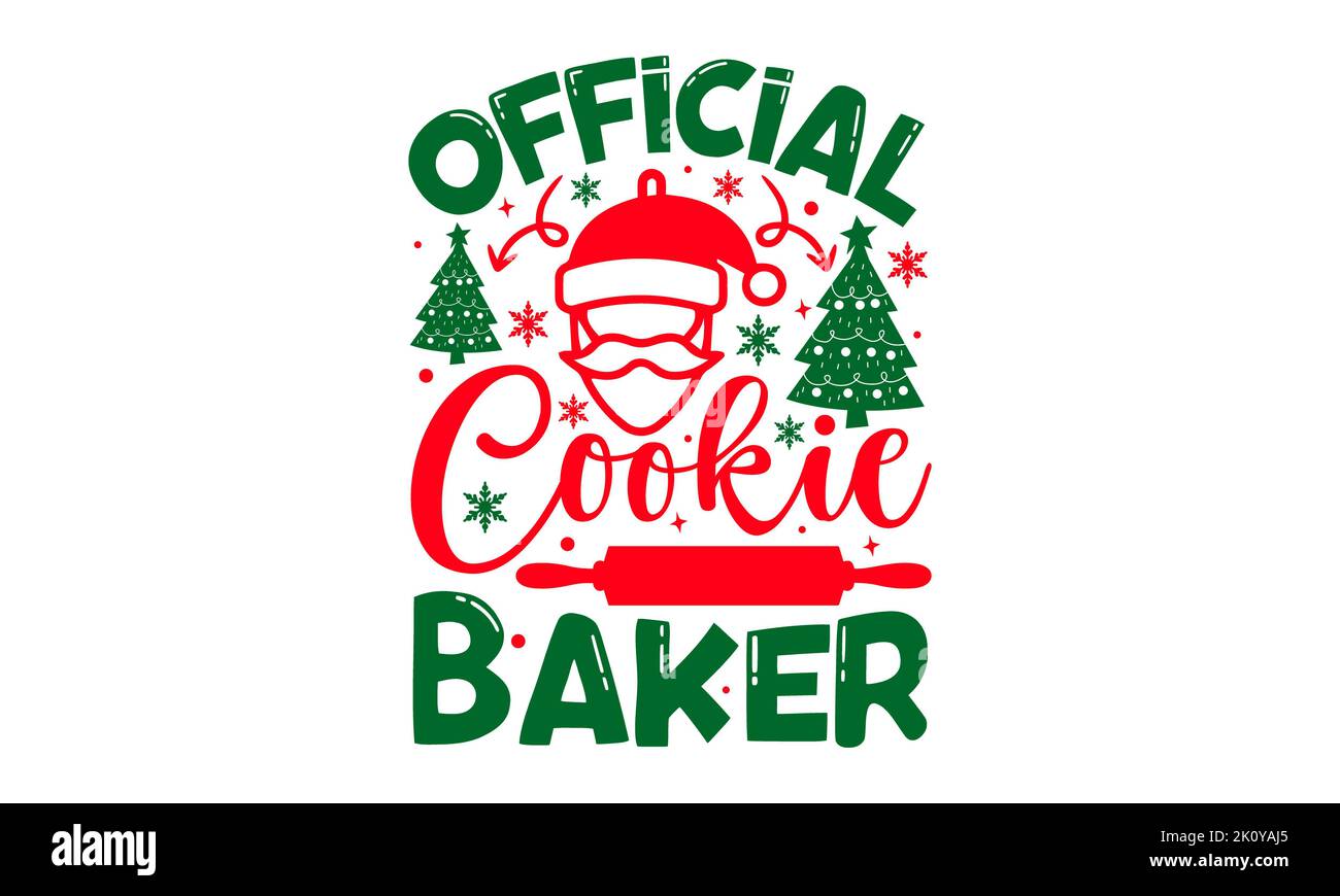 Official Cookie Baker - Christmas T-shirt Design, Hand drawn lettering ...