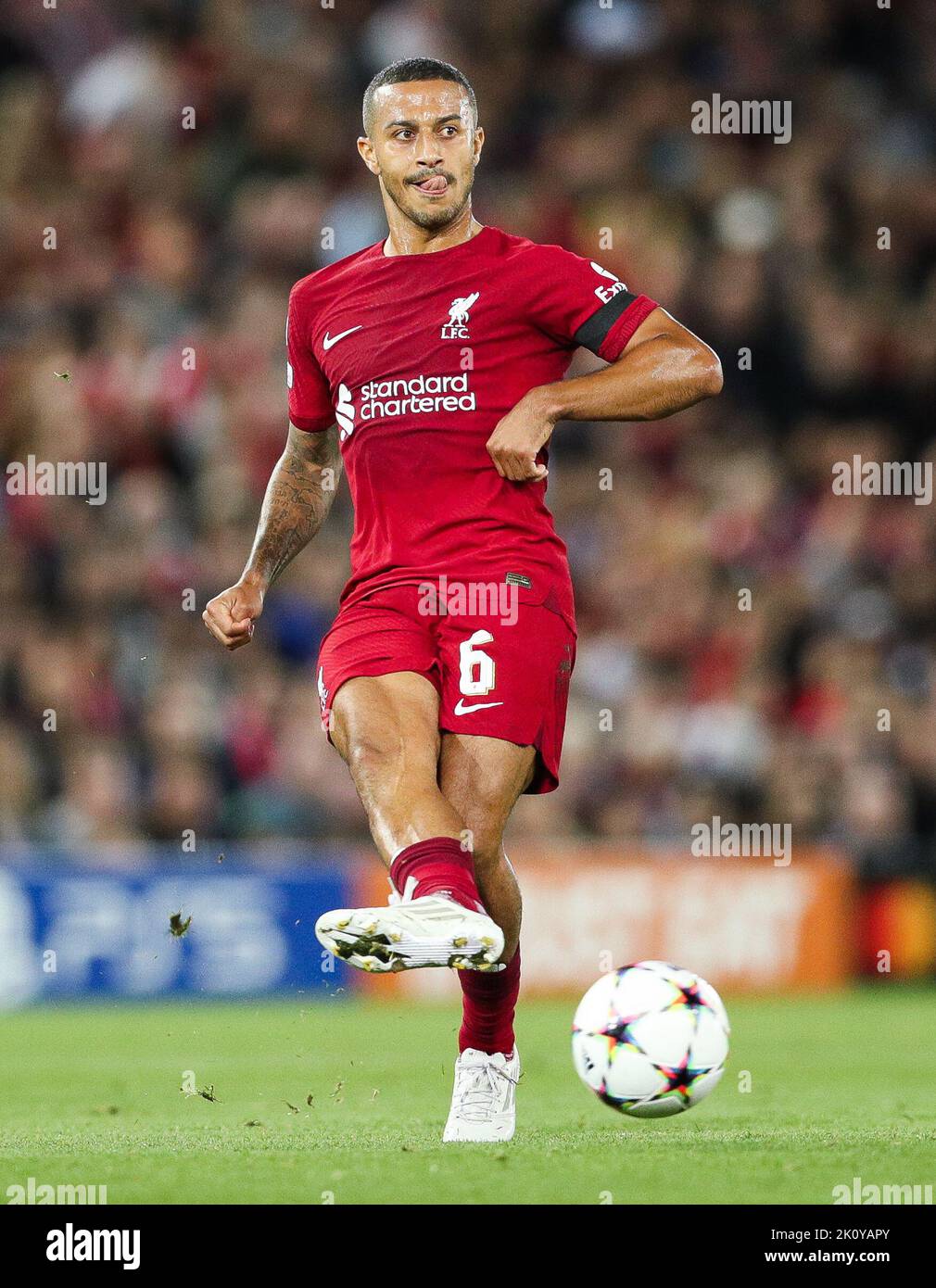 Liverpool, UK. 13th Sep, 2022. Thiago Alcantara of Liverpool during the ...