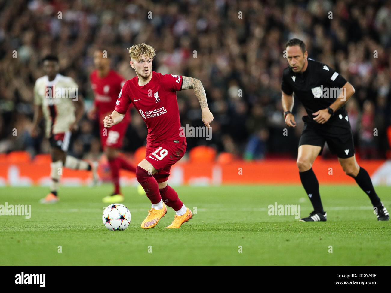 Liverpool, UK. 13th Sep, 2022. Harvey Elliott of Liverpool during the ...