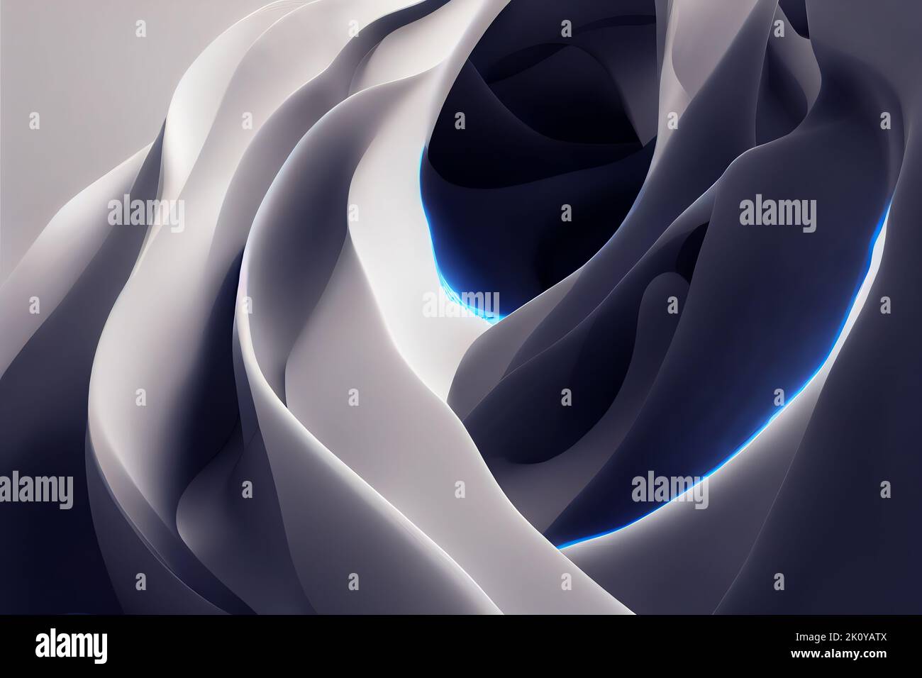 Abstract blue and white waves background. Subtle gradinets, flow liquid ...