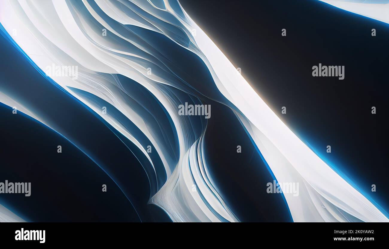 Abstract blue and white waves background. Subtle gradinets, flow liquid ...