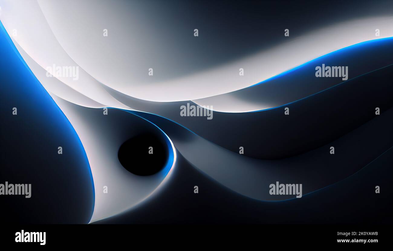 Abstract blue and white waves background. Subtle gradinets, flow liquid ...