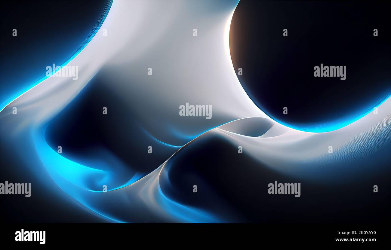 Abstract blue and white waves background. Subtle gradinets, flow liquid ...