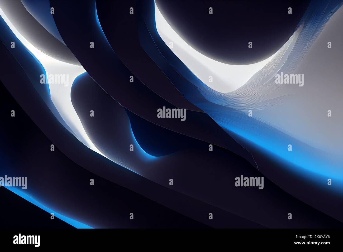 Abstract blue and white waves background. Subtle gradinets, flow liquid ...