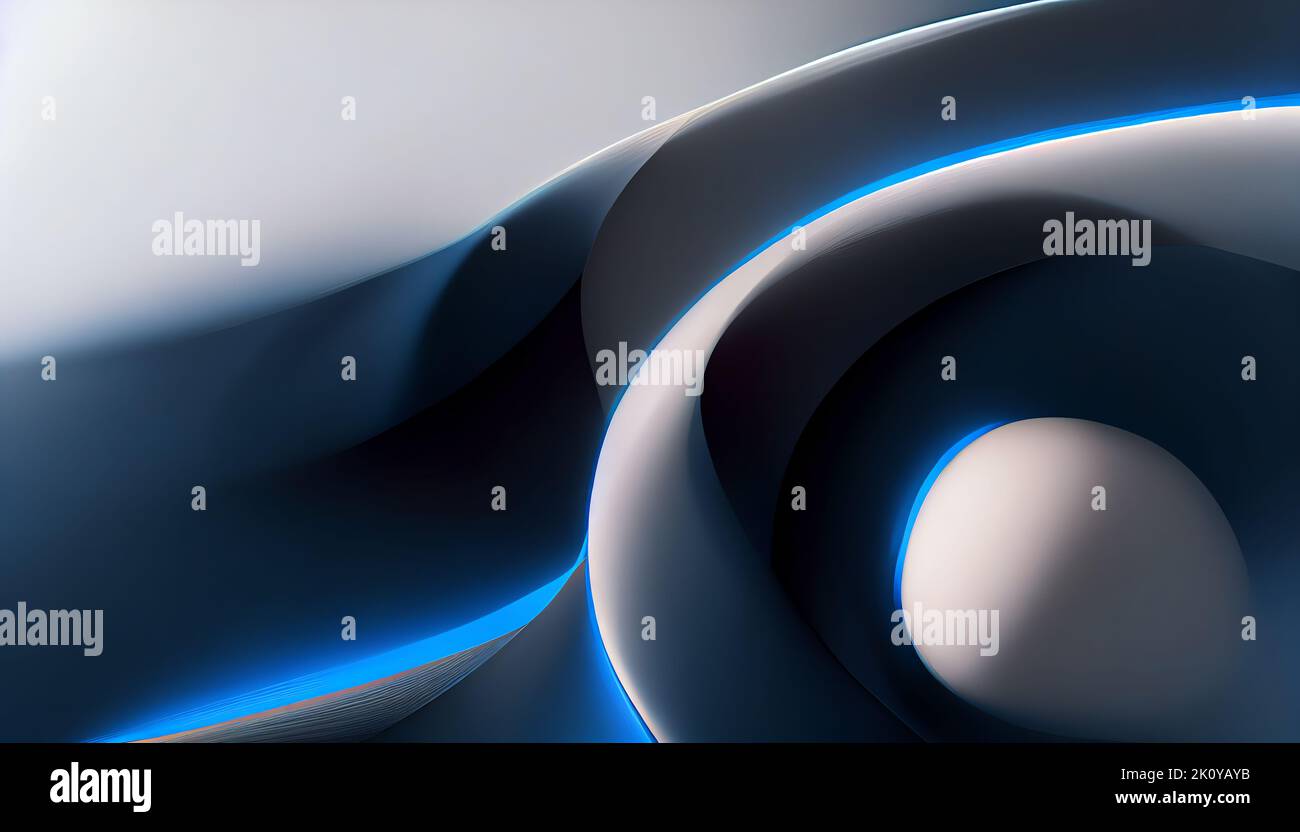 Abstract blue and white waves background. Subtle gradinets, flow liquid ...