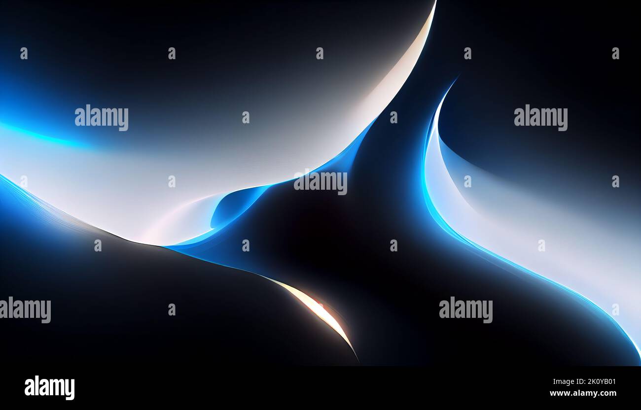 Abstract blue and white waves background. Subtle gradinets, flow liquid ...