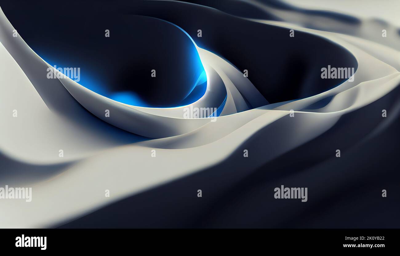 Abstract blue and white waves background. Subtle gradinets, flow liquid ...