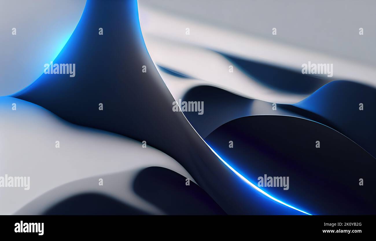 Abstract blue and white waves background. Subtle gradinets, flow liquid ...