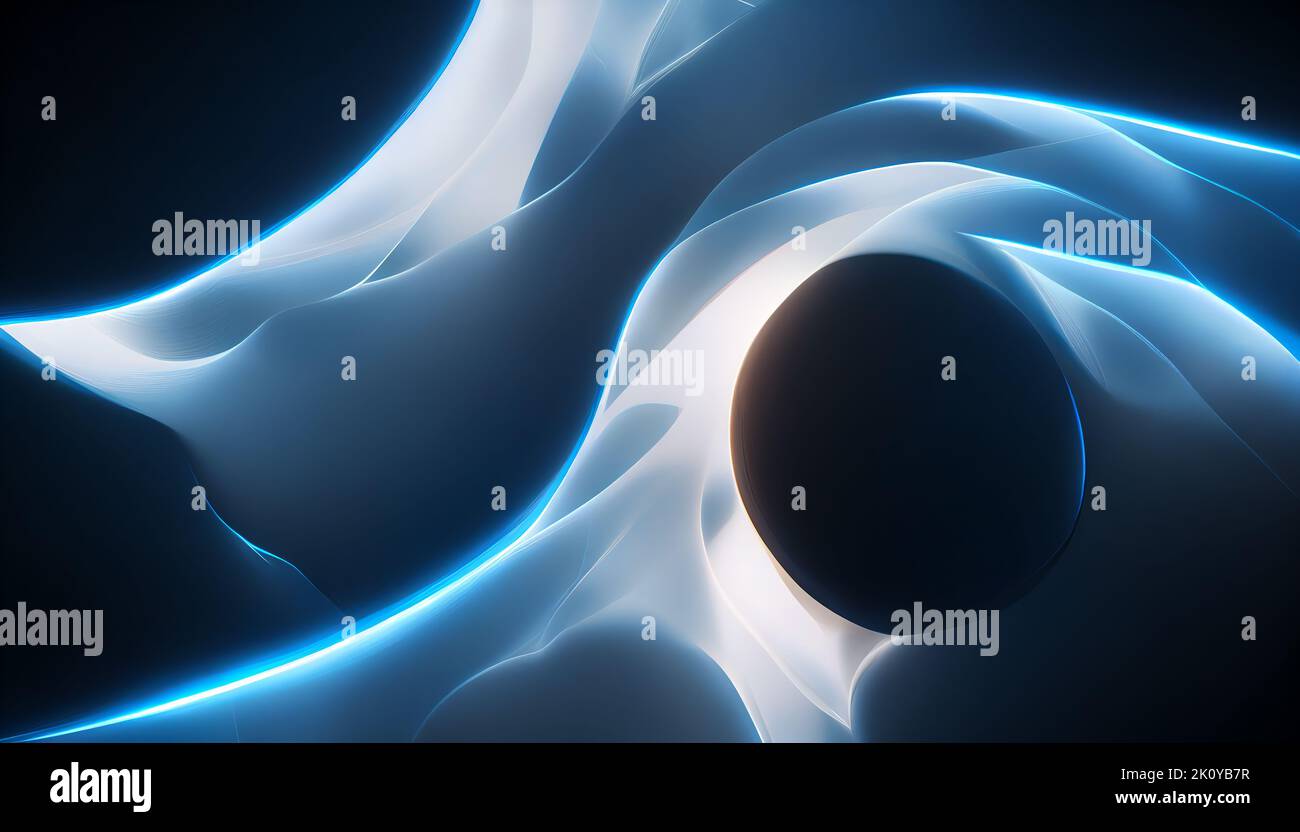 Abstract blue and white waves background. Subtle gradinets, flow liquid ...