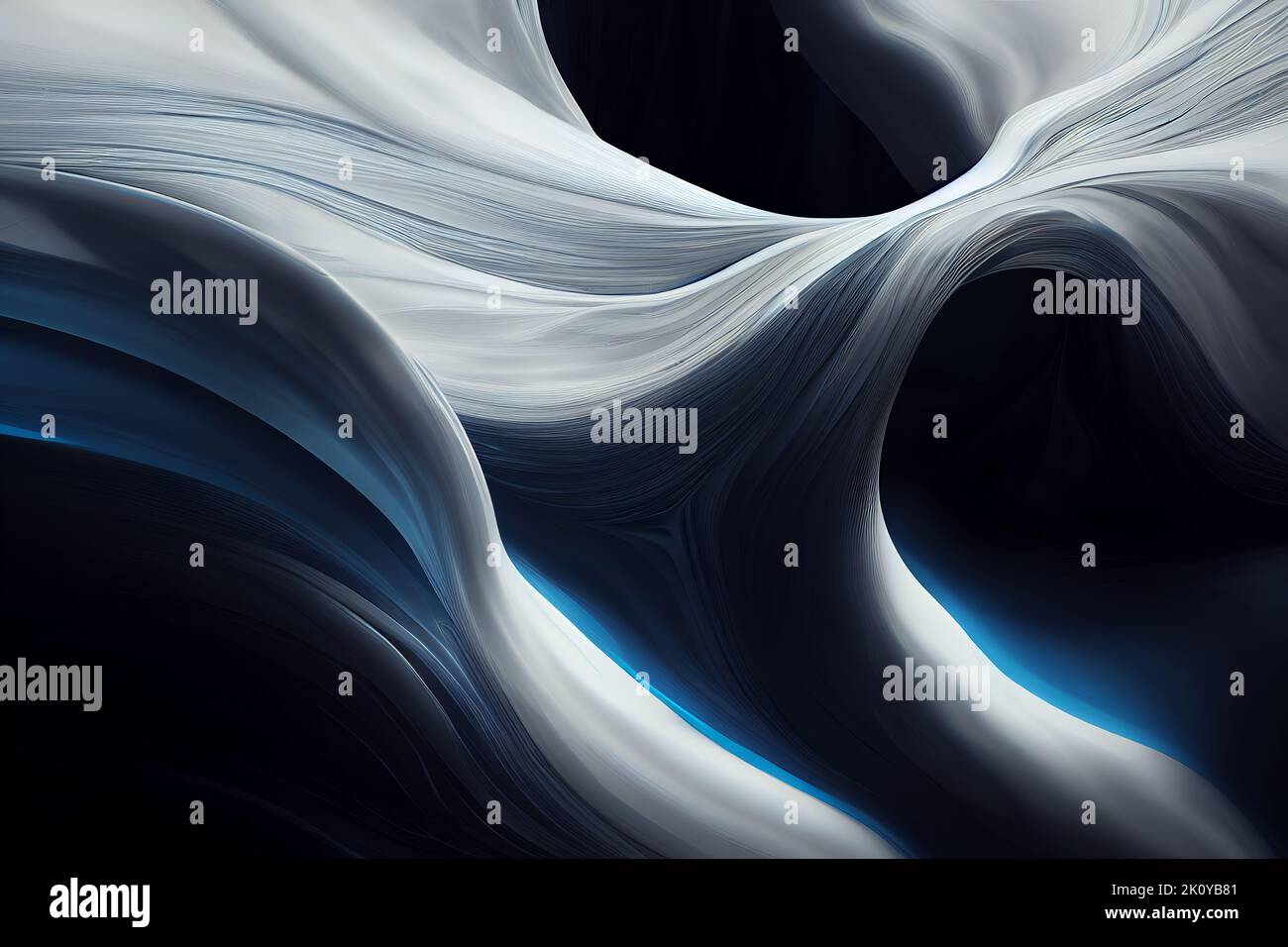 Abstract blue and white waves background. Subtle gradinets, flow liquid ...