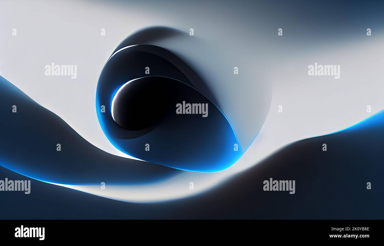 Abstract blue and white waves background. Subtle gradinets, flow liquid ...