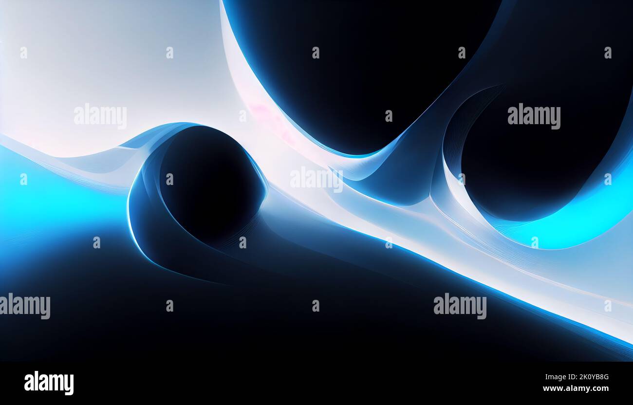 Abstract blue and white waves background. Subtle gradinets, flow liquid ...