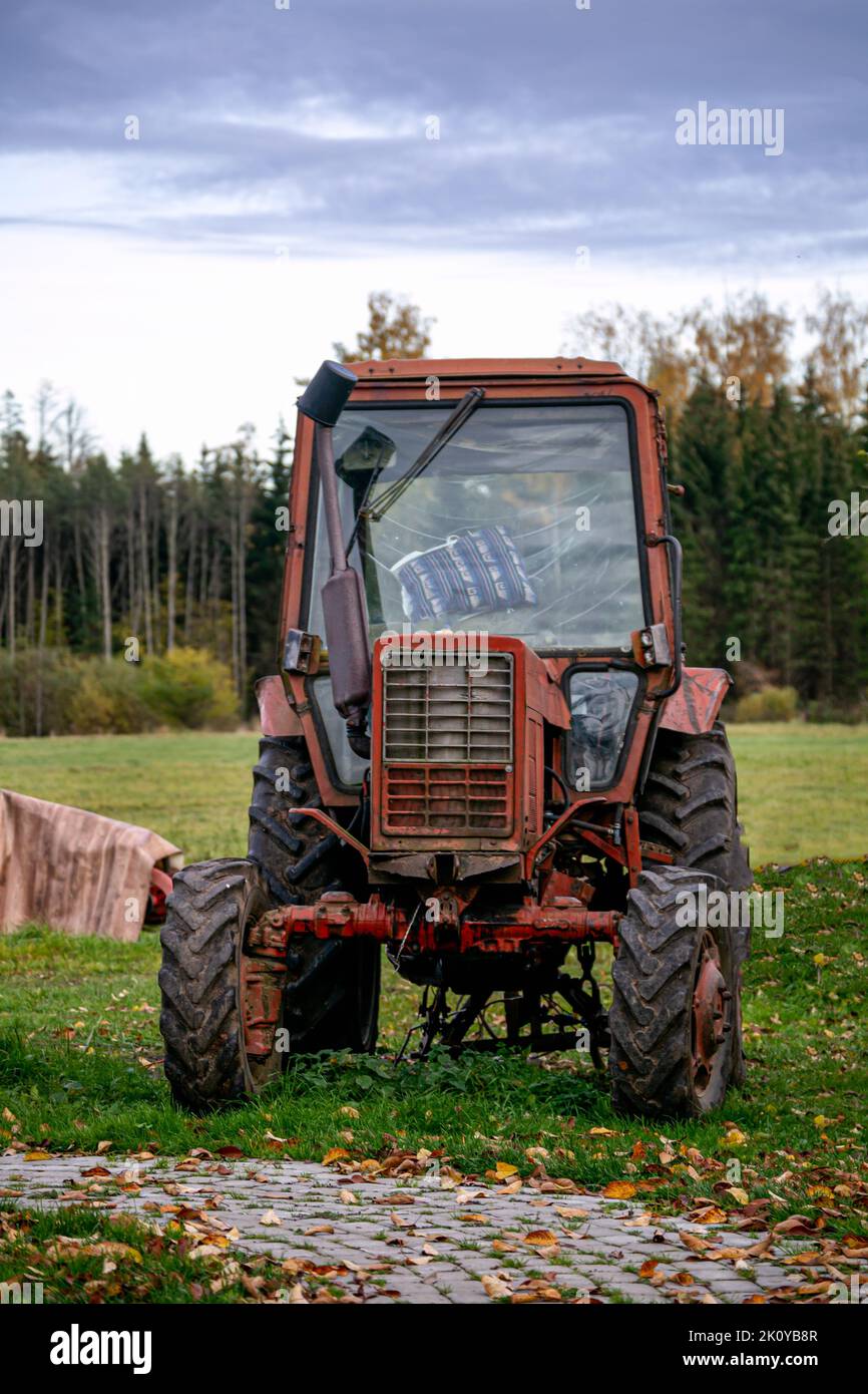 Old tractor farm in village hi-res stock photography and images - Alamy