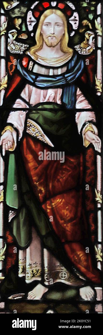 Stained glass window of 1901 by Percy Bacon & Brothers depicting the ...
