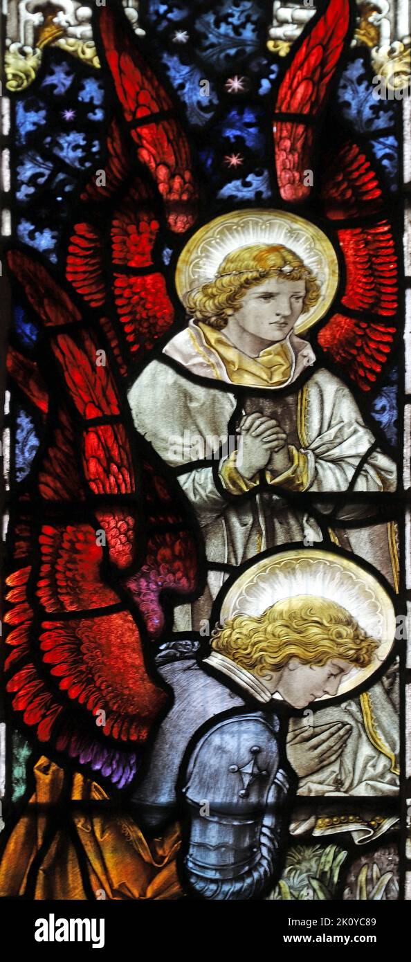 Stained glass window by Percy Bacon & Brothers depicting the Angelic ...