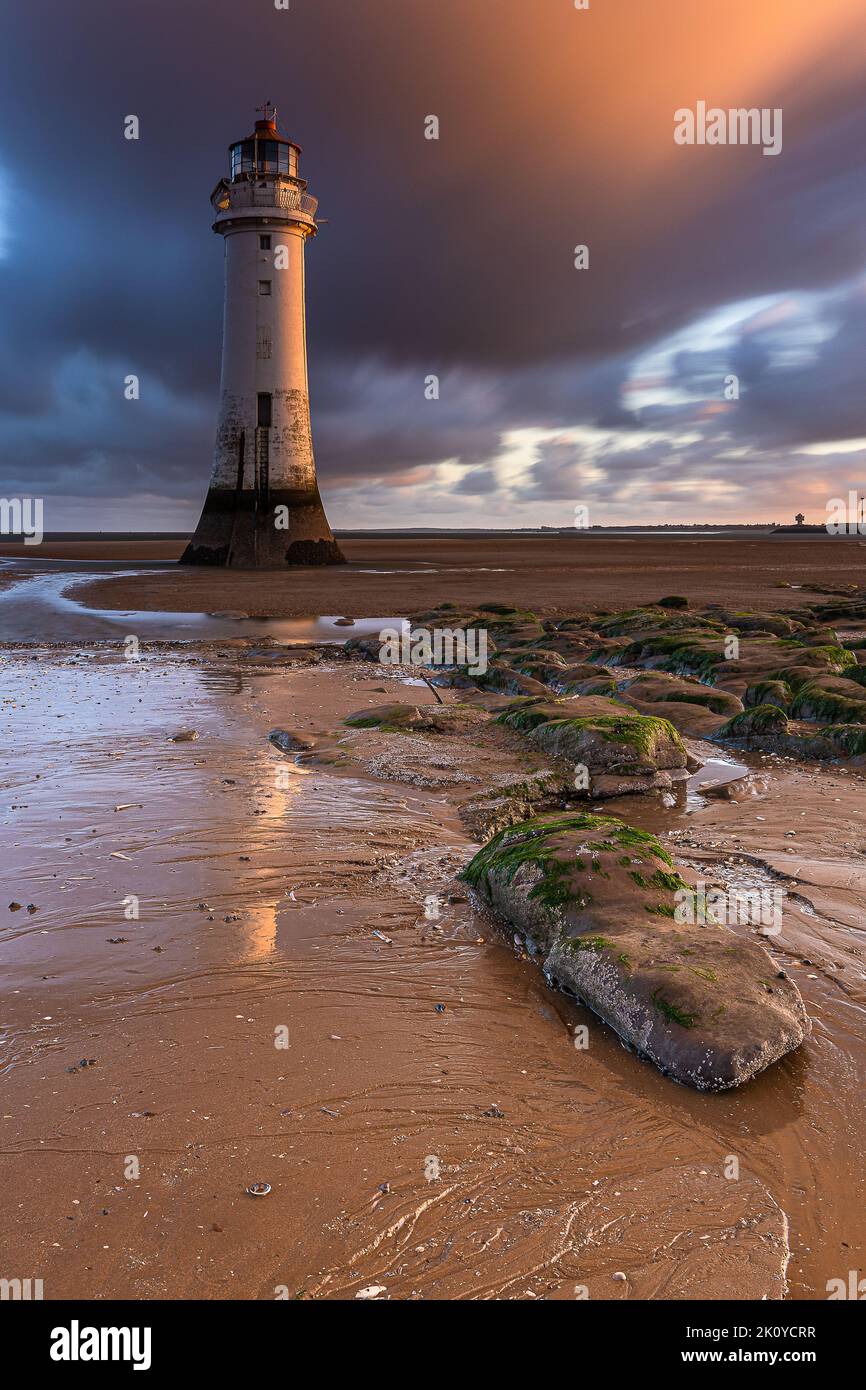 New Brighton Lighthouse, located at River Mersey in New Brighton near ...