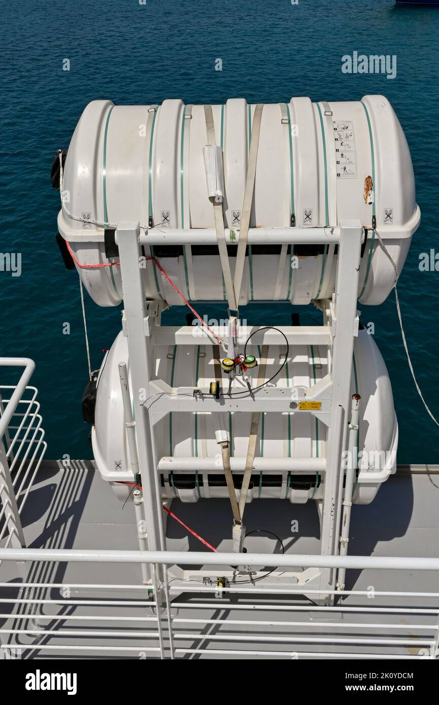 Life raft liferaft container containers hi-res stock photography and ...