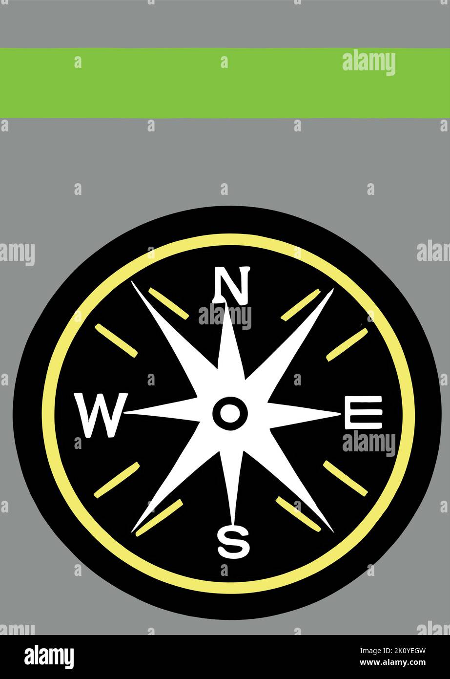 A vertical shot of a compass icon on gray background Stock Vector Image ...