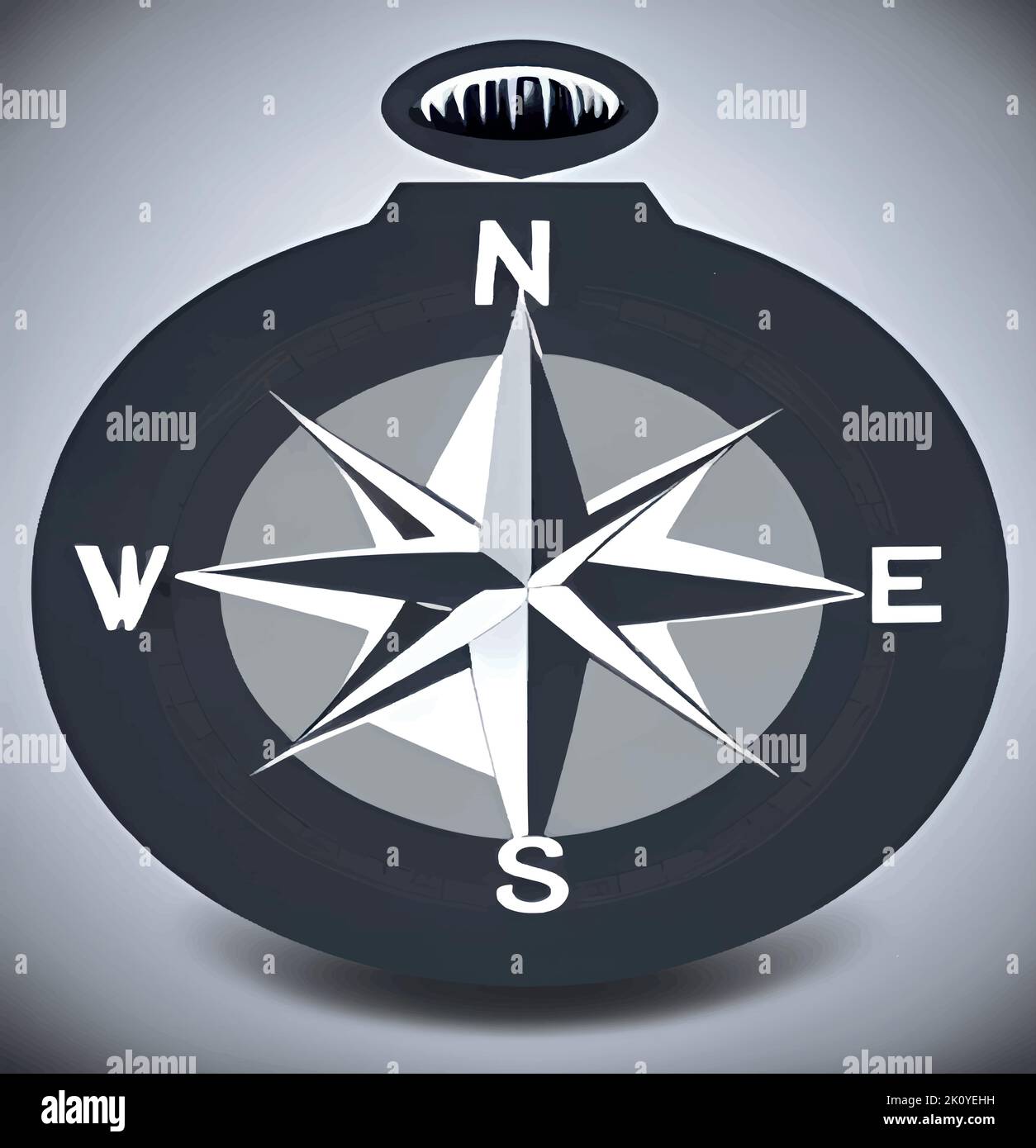 A closeup of a compass icon on gray background Stock Vector Image & Art ...