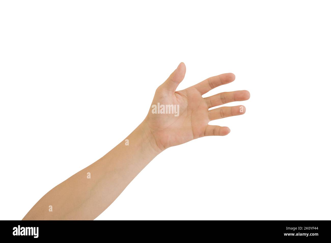 Young man hand isolated on white background included clipping path ...