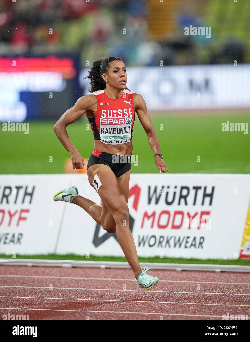 Mujinga Kambundji participating in the 200 meters of the European ...